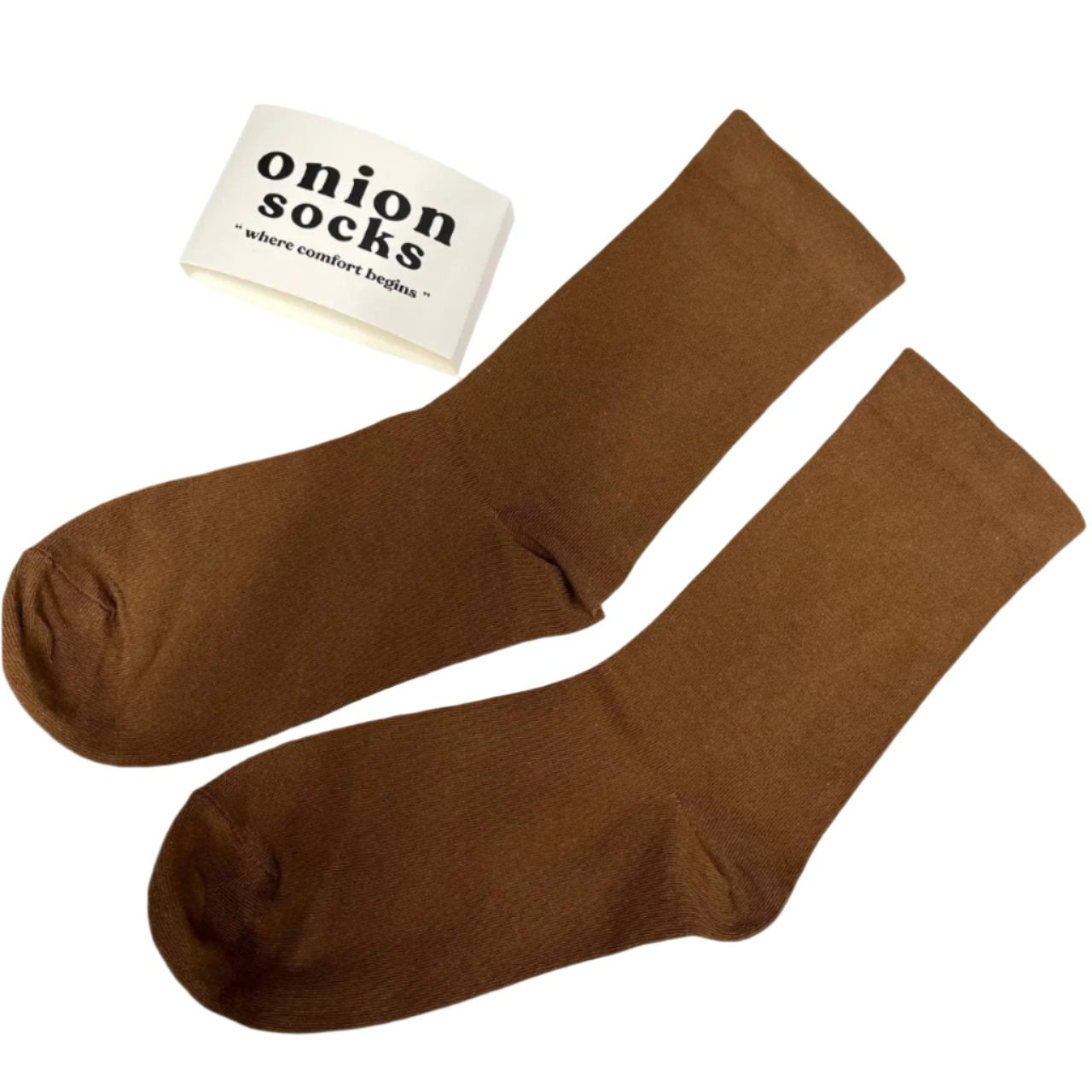 [M] Leather Brown Socks – onion