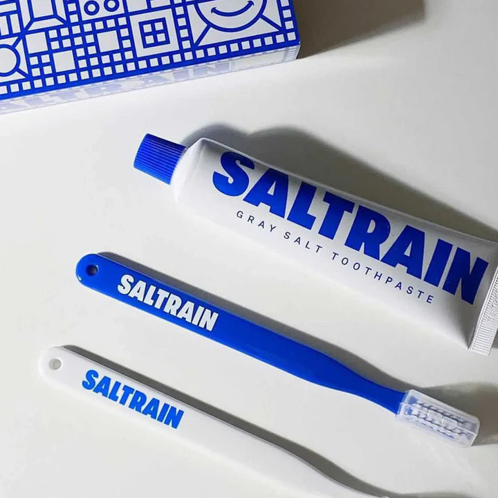 SALTRAIN Gray Salt Toothpaste | Blue Clean Breath (3 sizes) – onion