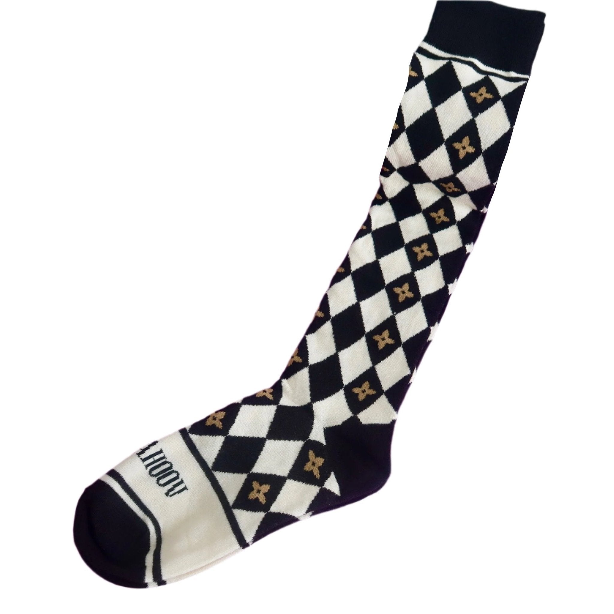 [L] Classy Black Flower Adult Long Socks – onion